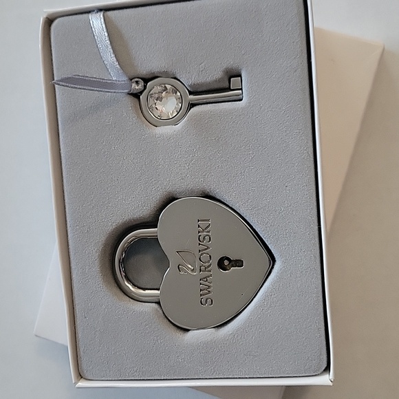 Swarovski | Accessories | Swarovski Heart Lock And Key Wcrystals Silver ...
